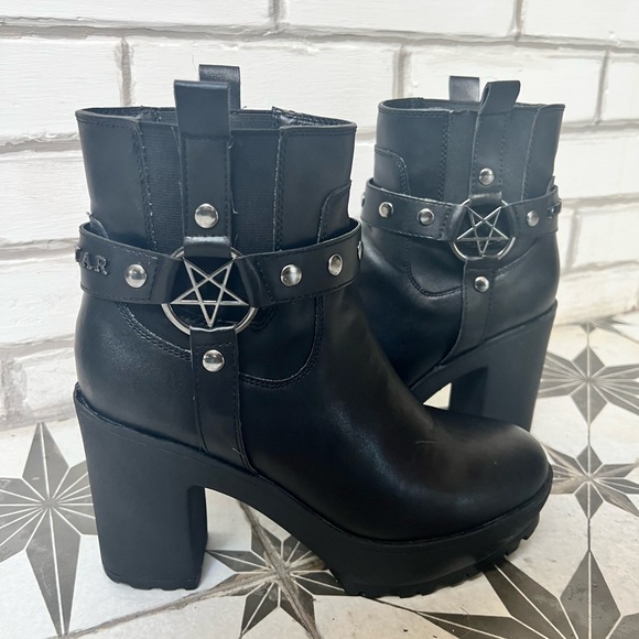 Killstar | Shoes | Killstar Vegan Western Biker Boot Us 9 Black ...
